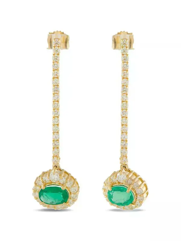 LB EXCLUSIVE Diamond Emerald Drop Earrings