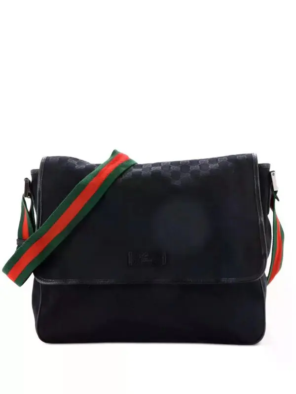 Gucci Web Strap Flap Messenger Gg Canvas Medium