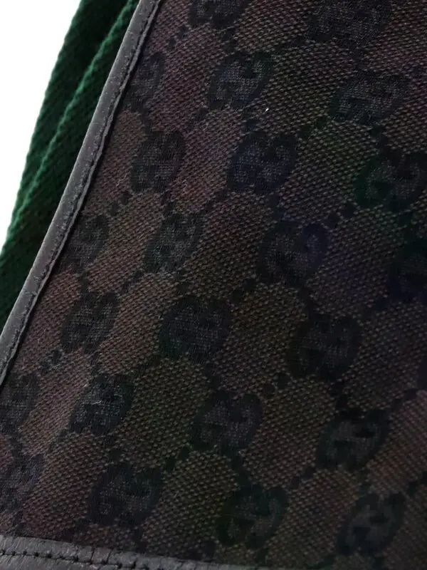 Gucci Web Strap Flap Messenger Gg Canvas Medium Crossbody Bag