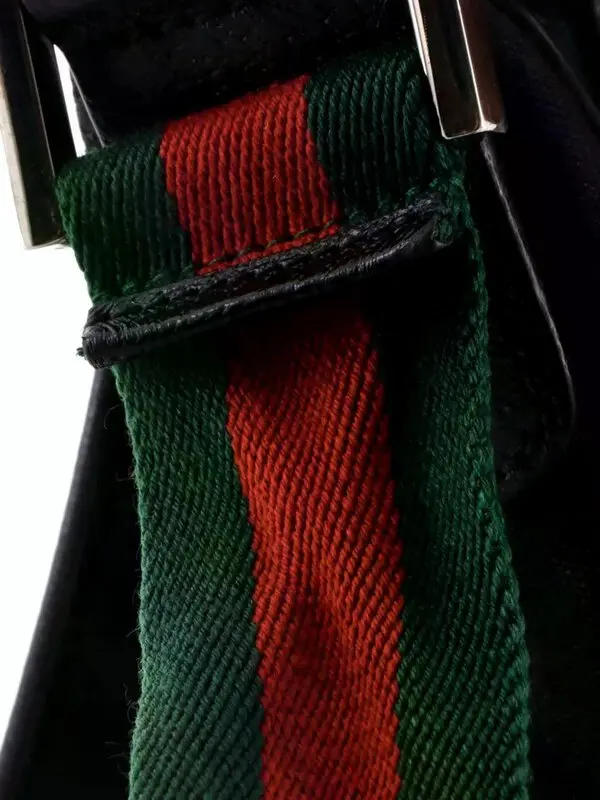 Gucci Web Strap Flap Messenger Gg Canvas Medium Crossbody Bag