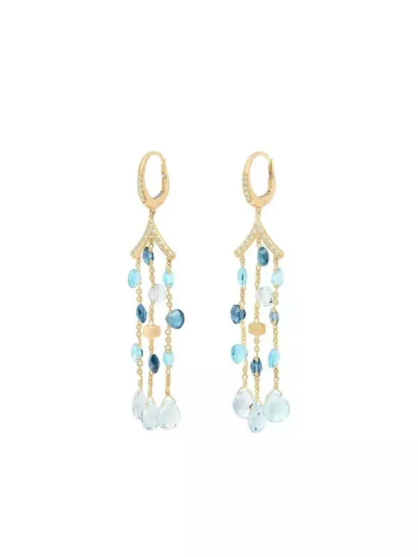 Marco Bicego 18k Yellow Diamond And Topaz Drop Earrings - Gold
