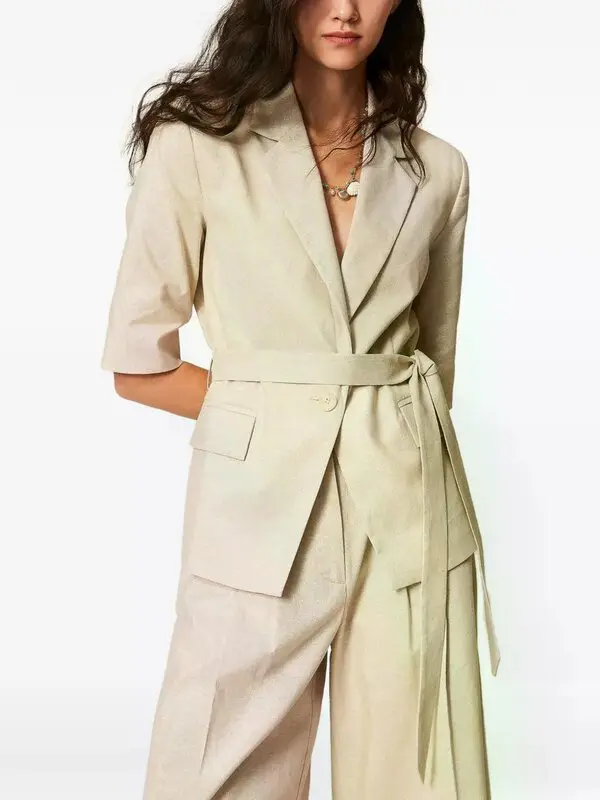 TWINSET Belted Short-sleeve Blazer - Neutrals