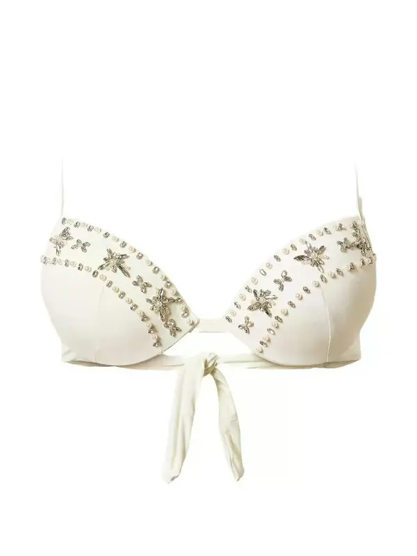 TWINSET Push-up Studded Bikini Top - White