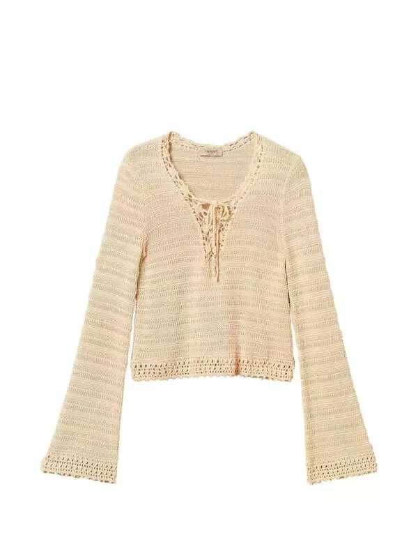 TWINSET V-neck Knitted Blouse