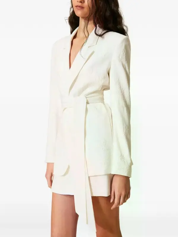 TWINSET Embroidered Belted Blazer