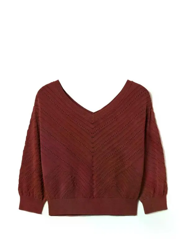 TWINSET Pointelle-knit Top - Red