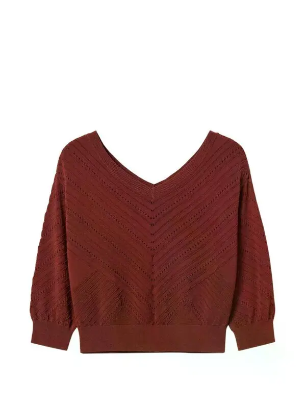 TWINSET Pointelle Knit Top - Red