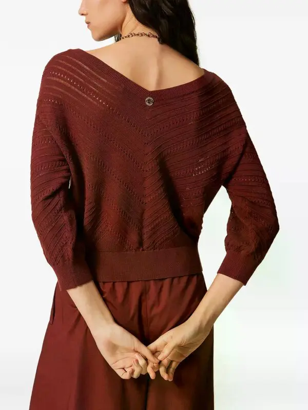 TWINSET Pointelle Knit Top - Red