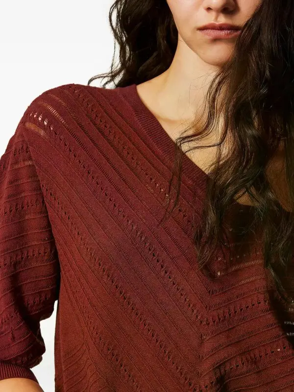 TWINSET Pointelle Knit Top - Red