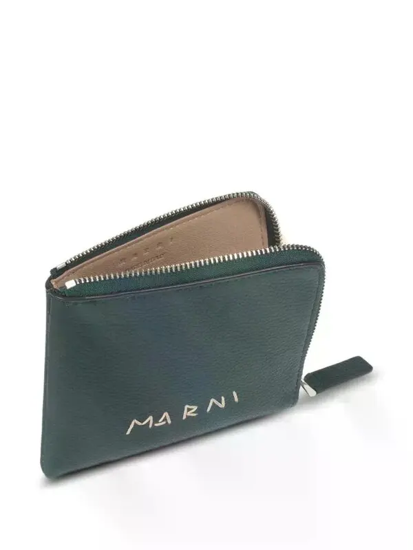 Marni Mending-embroidery Logo Wallet - Green