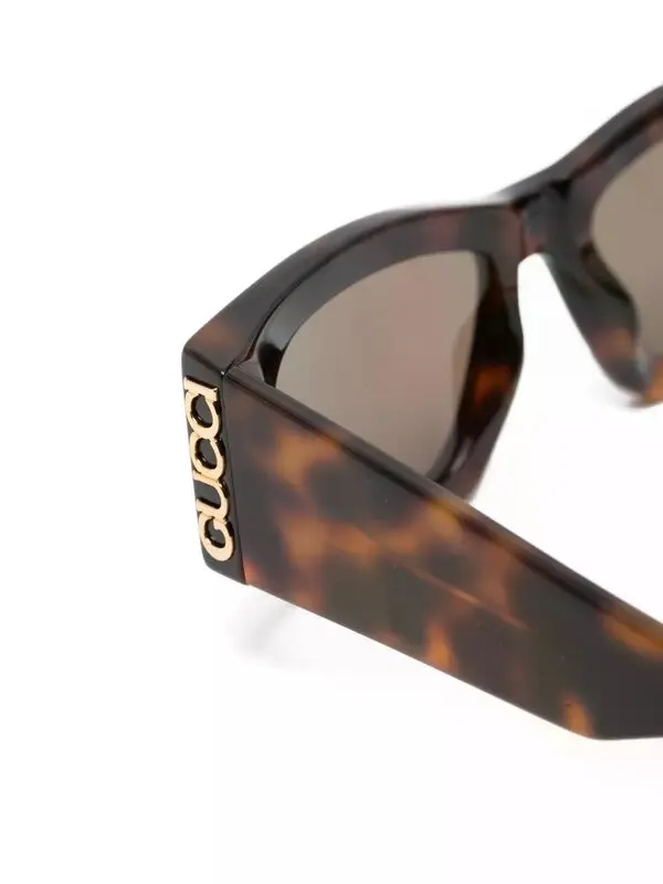 Gucci Logo-detail Sunglasses - Brown