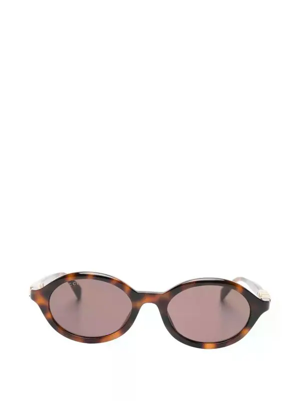 Gucci Oval Crystal Sunglasses - Brown