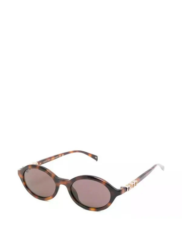 Gucci Oval Crystal Embellishment Sunglasses