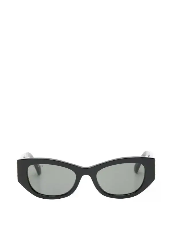 Gucci Geometric Sunglasses With Logo Detail - Black