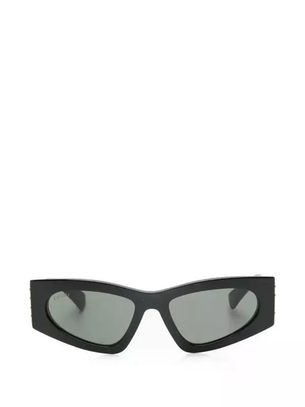 Gucci Logo-detail Geometric Sunglasses - Black