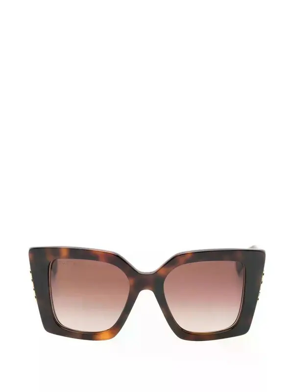 Gucci Logo-detail Square-frame Sunglasses - Brown