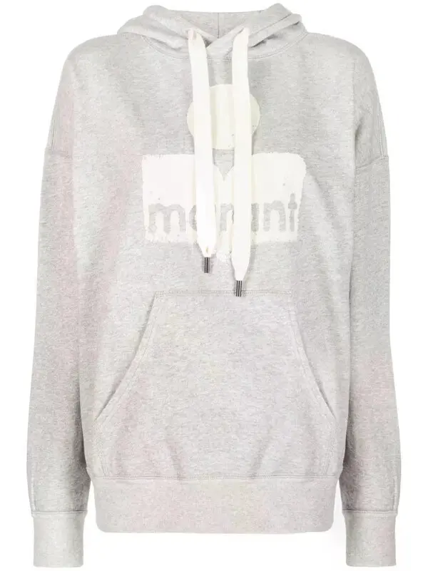MARANT ETOILE Mansel Logo-print Hoodie - Grey