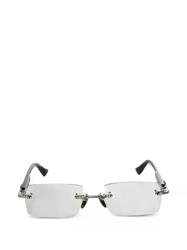 Chrome Hearts Rimless Rectangular Sunglasses - Silver