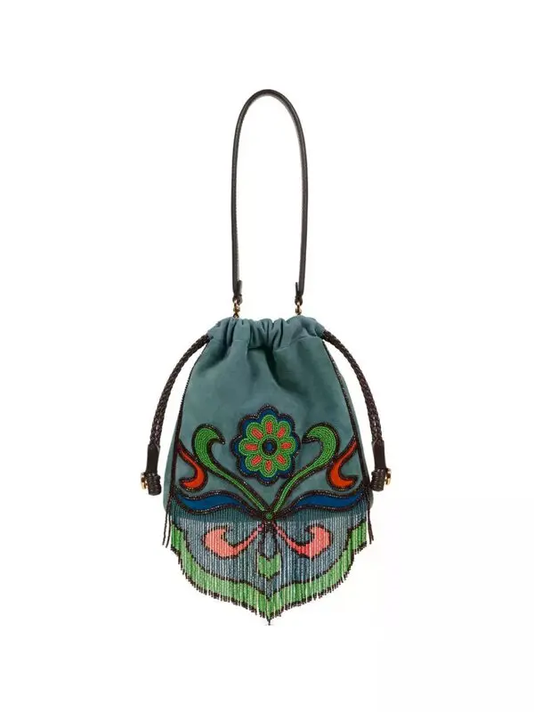 Etro Kalispera Small Suede Bag - Blue