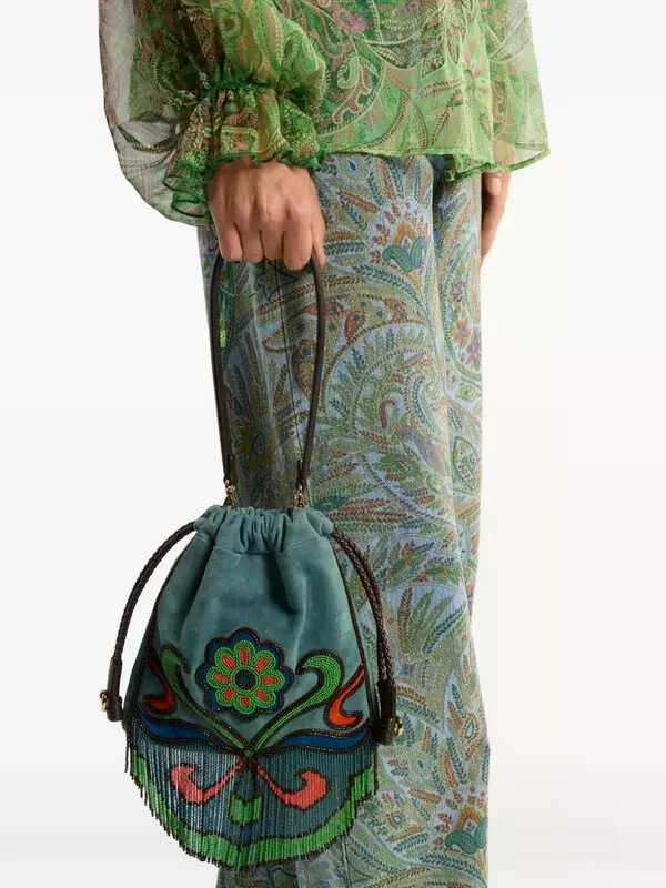 Etro Kalispera Small Suede Bag - Blue