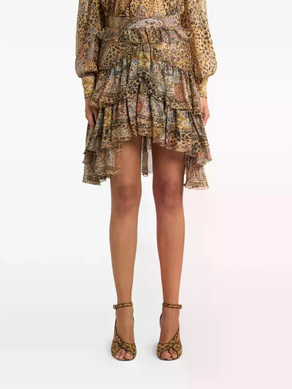 Etro Paisley-print Ruffled Skirt