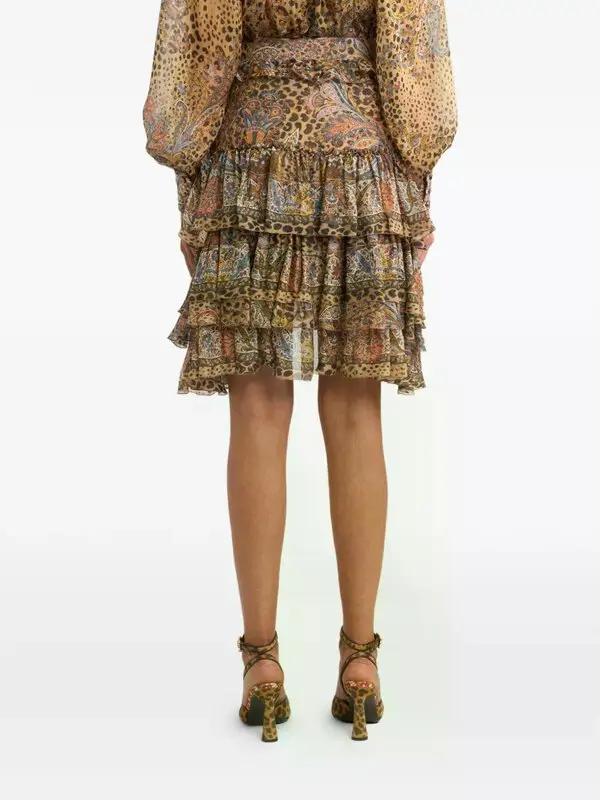 Etro Paisley-print Ruffled Skirt