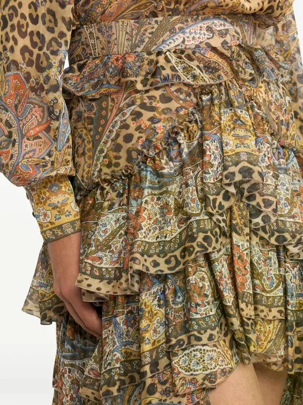 Etro Paisley-print Ruffled Skirt