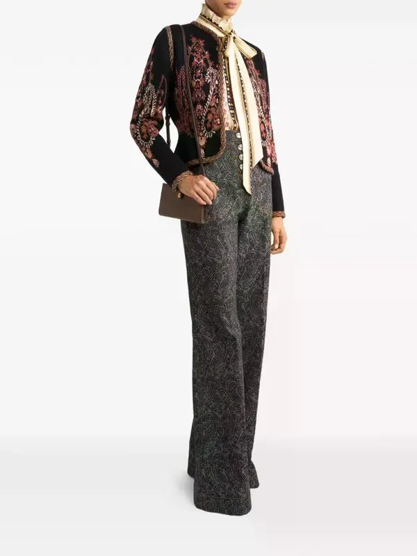 Etro Flared Jacquard Paisley Jeans