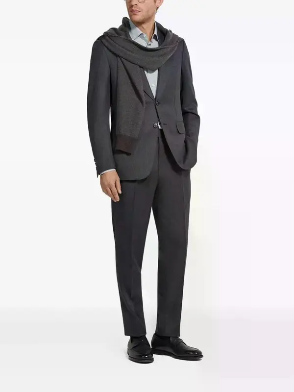 Zegna Point-collar Long-sleeves Shirt - Blue