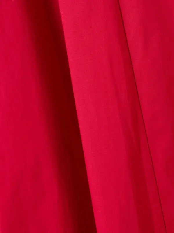 Staud Wylie Paneled Cotton-blend Poplin Midi Dress - Red