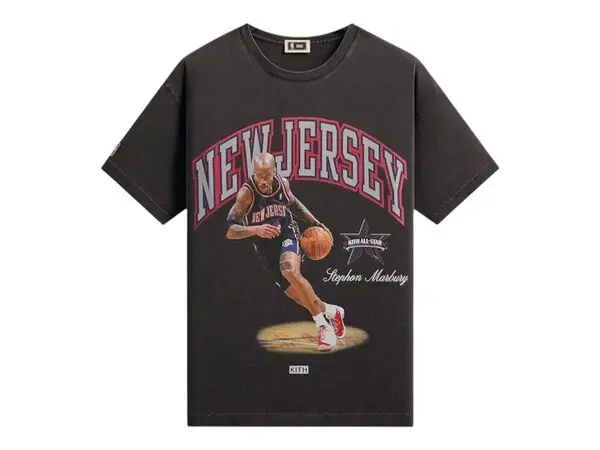 Kith Nba Allstar New Jersey Nets Stephon Marbury Vintage Tee Shirt - Black