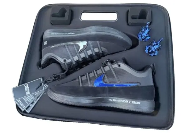 Nike Book 2 Le Premium Fragment Warning Label Sneakers - Black/white/sport Royal