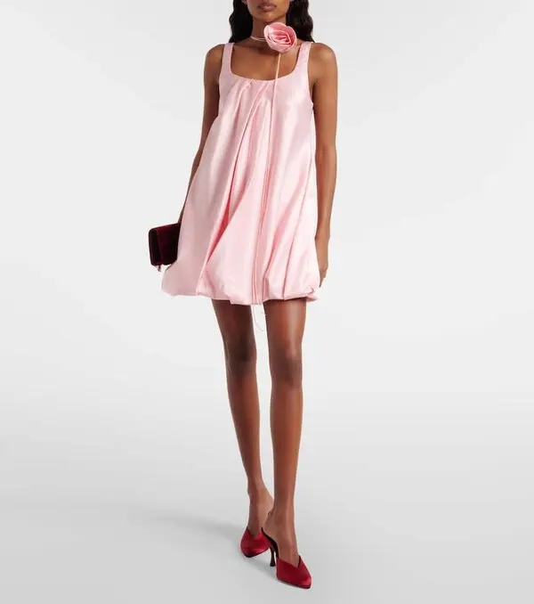 LEO LIN Suki Cotton And Silk Satin Minidress