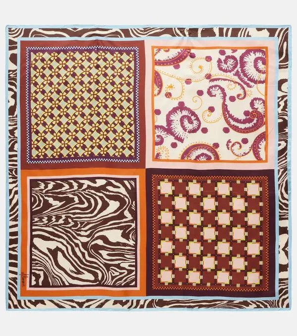 ALEMAIS Wilson Printed Silk Twill Scarf - Multicoloured