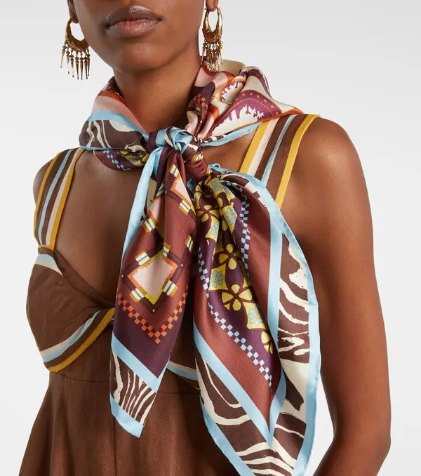 ALEMAIS Wilson Printed Silk Twill Scarf