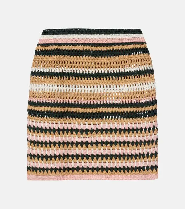 The Upside Crochet Mini Skirt - Multicoloured