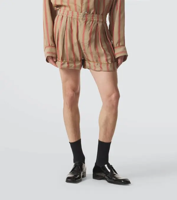 Saint Laurent Striped Twill Shorts