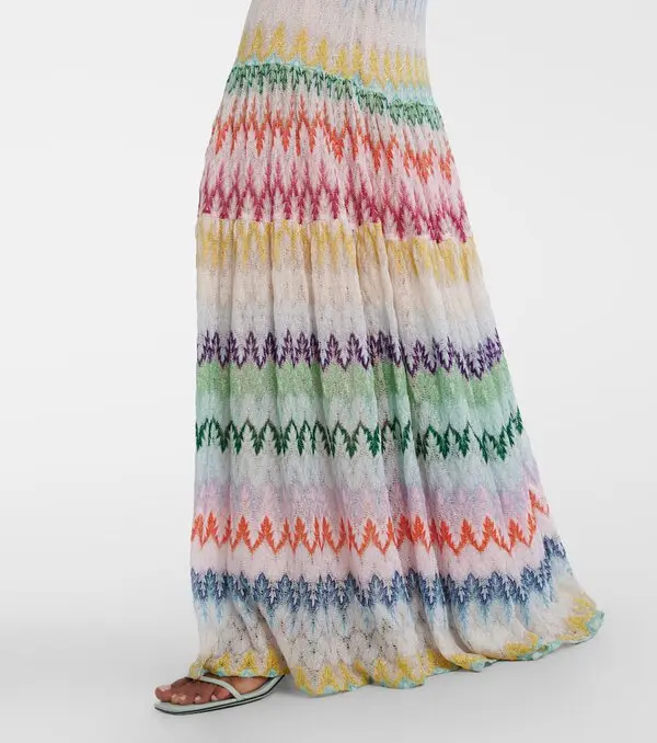 Missoni Tiered Lamé Maxi Skirt