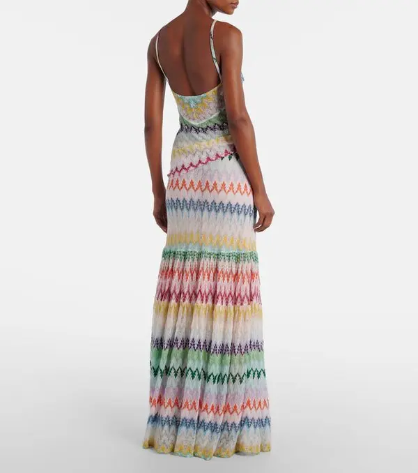Missoni Tiered Lamé Maxi Skirt