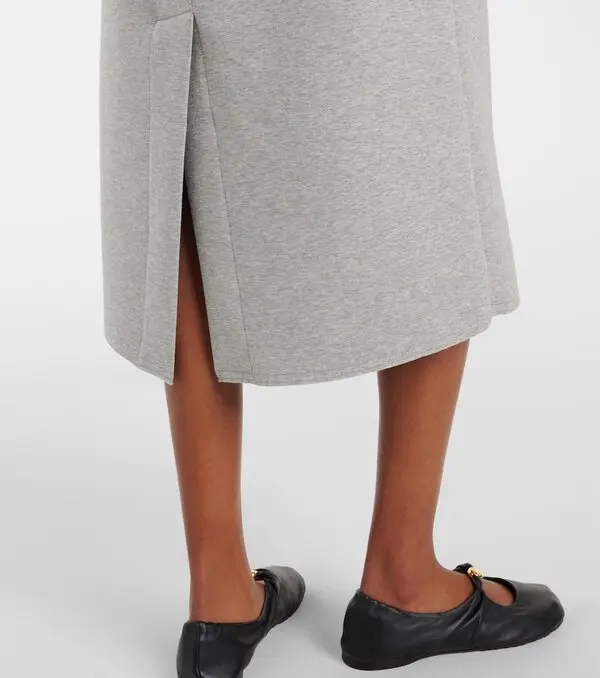 Plan C Ruffled Cotton-blend Midi Skirt