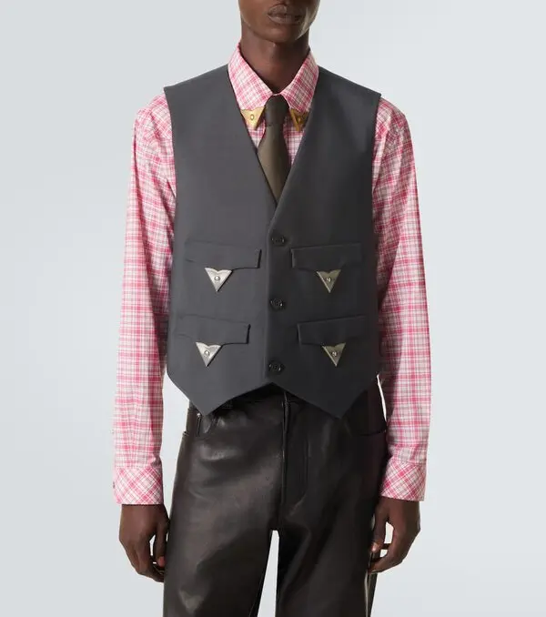 Versace Embellished Wool And Mohair Vest