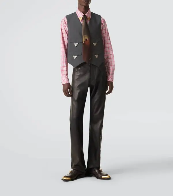 Versace Embellished Wool And Mohair Vest