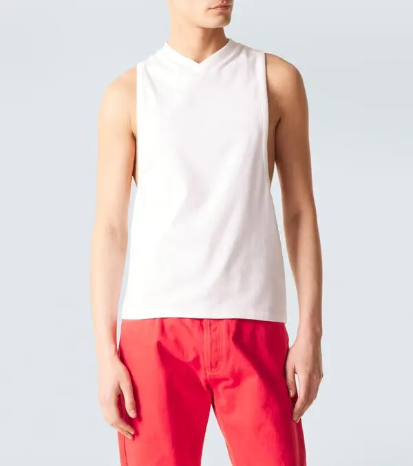 Versace Cotton-blend Jersey Tank Top - White