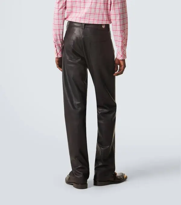 Versace Leather Straight Pants