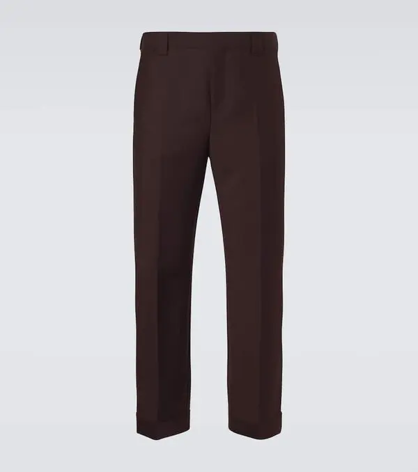 Versace Cropped Wool And Mohair Straight Pants