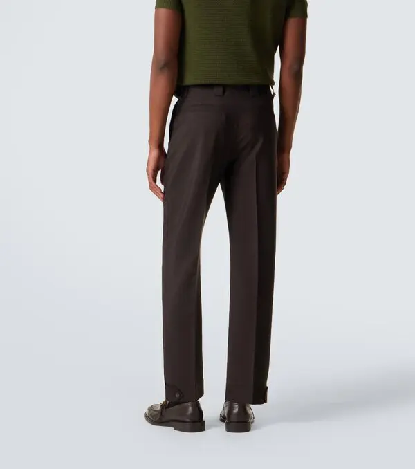 Versace Cropped Wool And Mohair Straight Pants