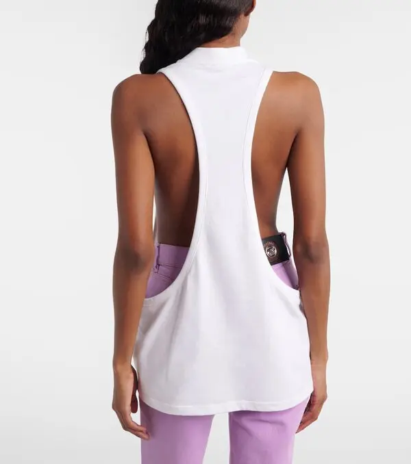 Versace Cotton-blend Jersey Tank Top - White
