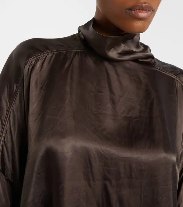 Rick Owens Jumbo Tabard Asymmetric Satin Top