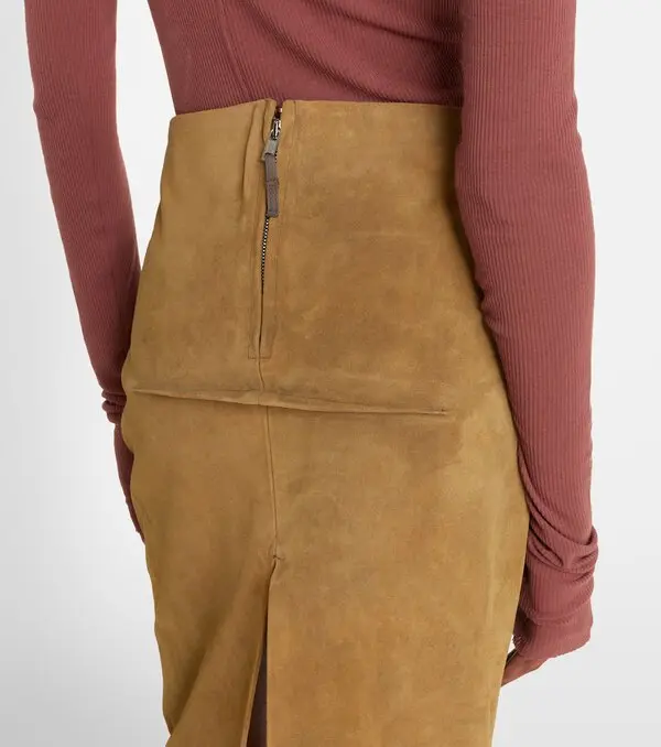 Rick Owens Suede Maxi Skirt