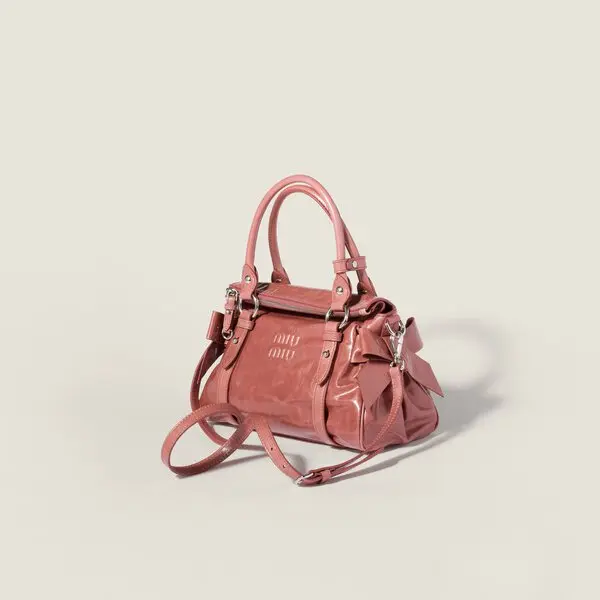 Miu Miu Shiny Leather Top-handle Bag - Antique
